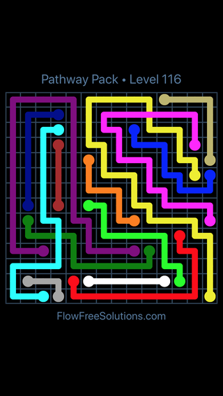 Flow Free: Bridges Pathway Pack 14 X 14 Level 116 Puzzle Solution and ...