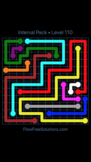 Flow Free Interval Pack Level 110 Puzzle Solution and Answer - Flow ...