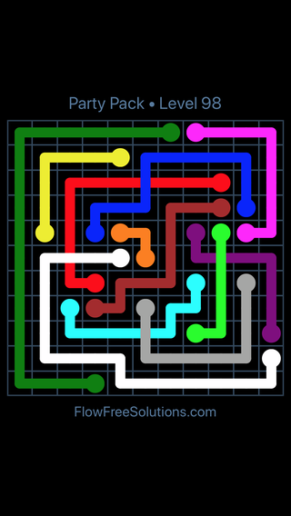 Flow Free Party Pack Fun Shaped Boards Level 98 Puzzle Solution and ...